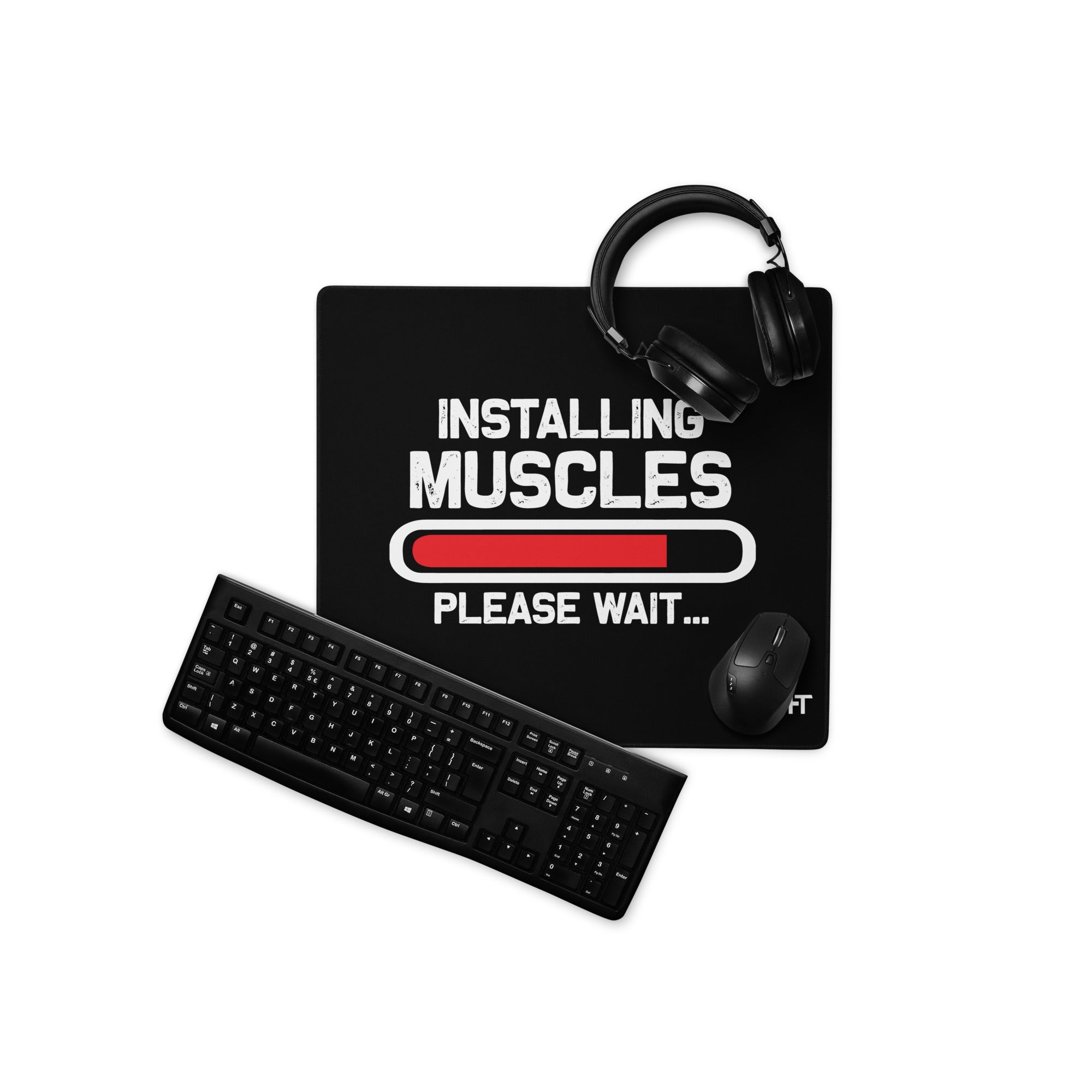 Installing Muscles Please Wait.... - Desk Mat – MyHackerTech