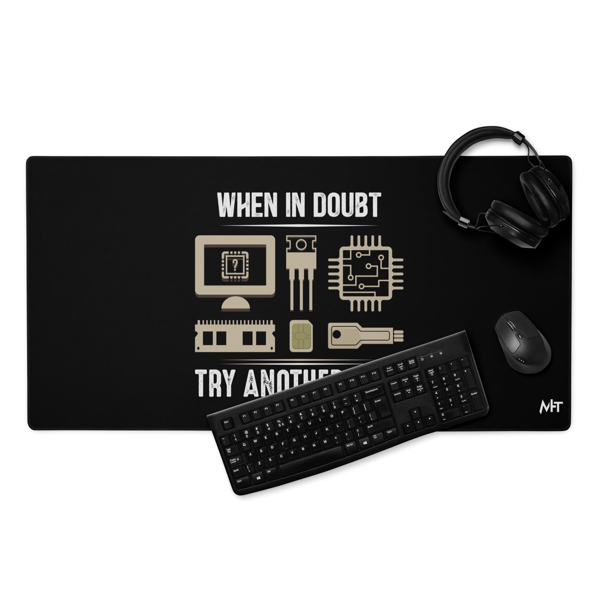 When in doubt, Try another hole V1 - Desk Mat – MyHackerTech