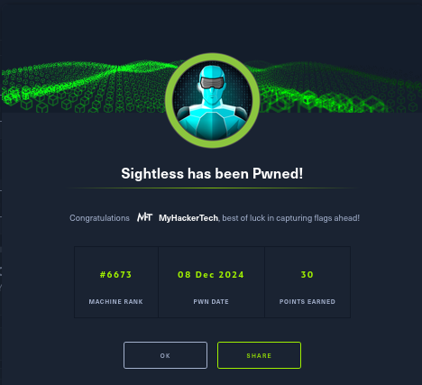 Sightless HackTheBox Walkthrough – MyHackerTech
