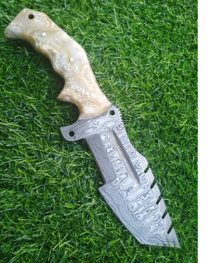 Custom_Handcrafted_Damascus_Top_Tanto_Tactical_Tracker_Knife_with_Pearl ...