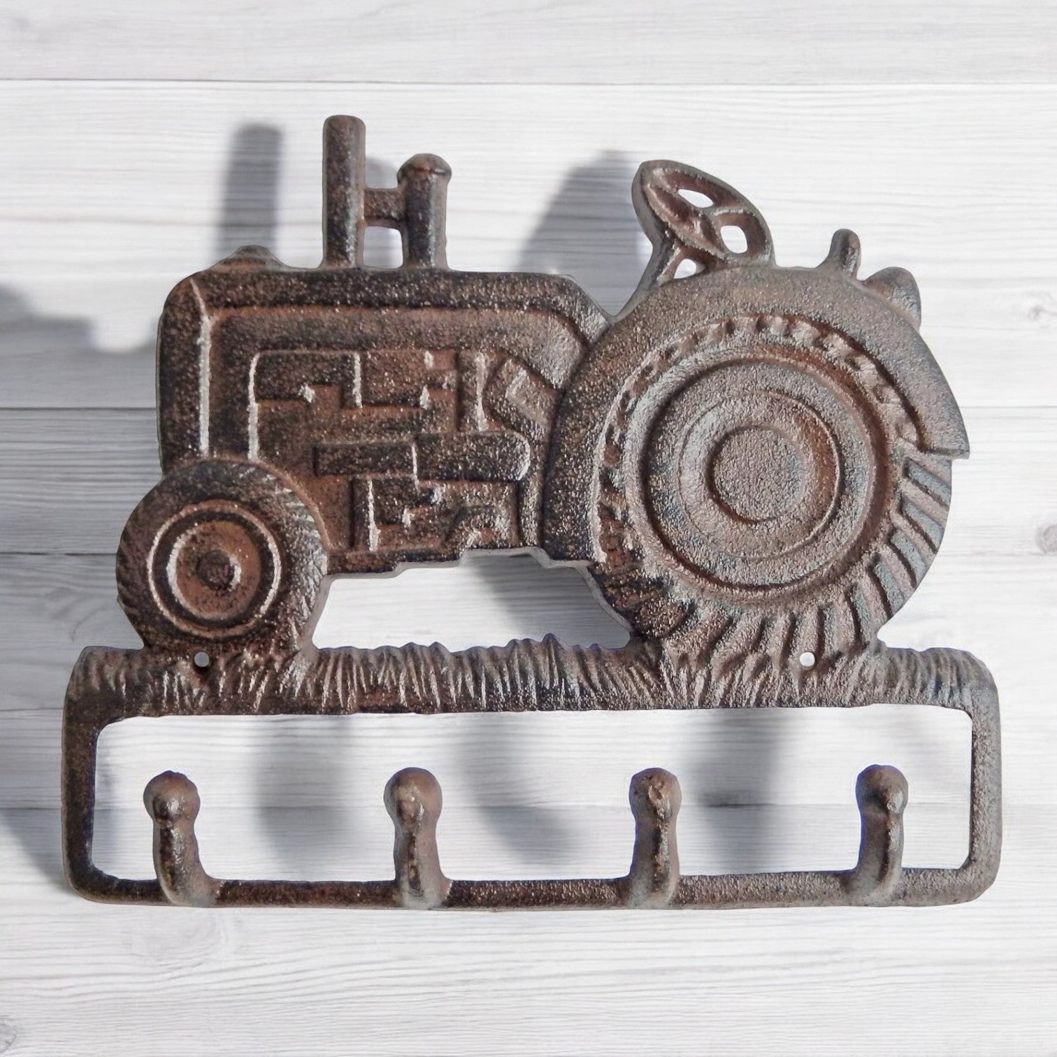 Country Charm Cast Iron Tractor 4 Hook - Farmhouse Wall Organizer ...