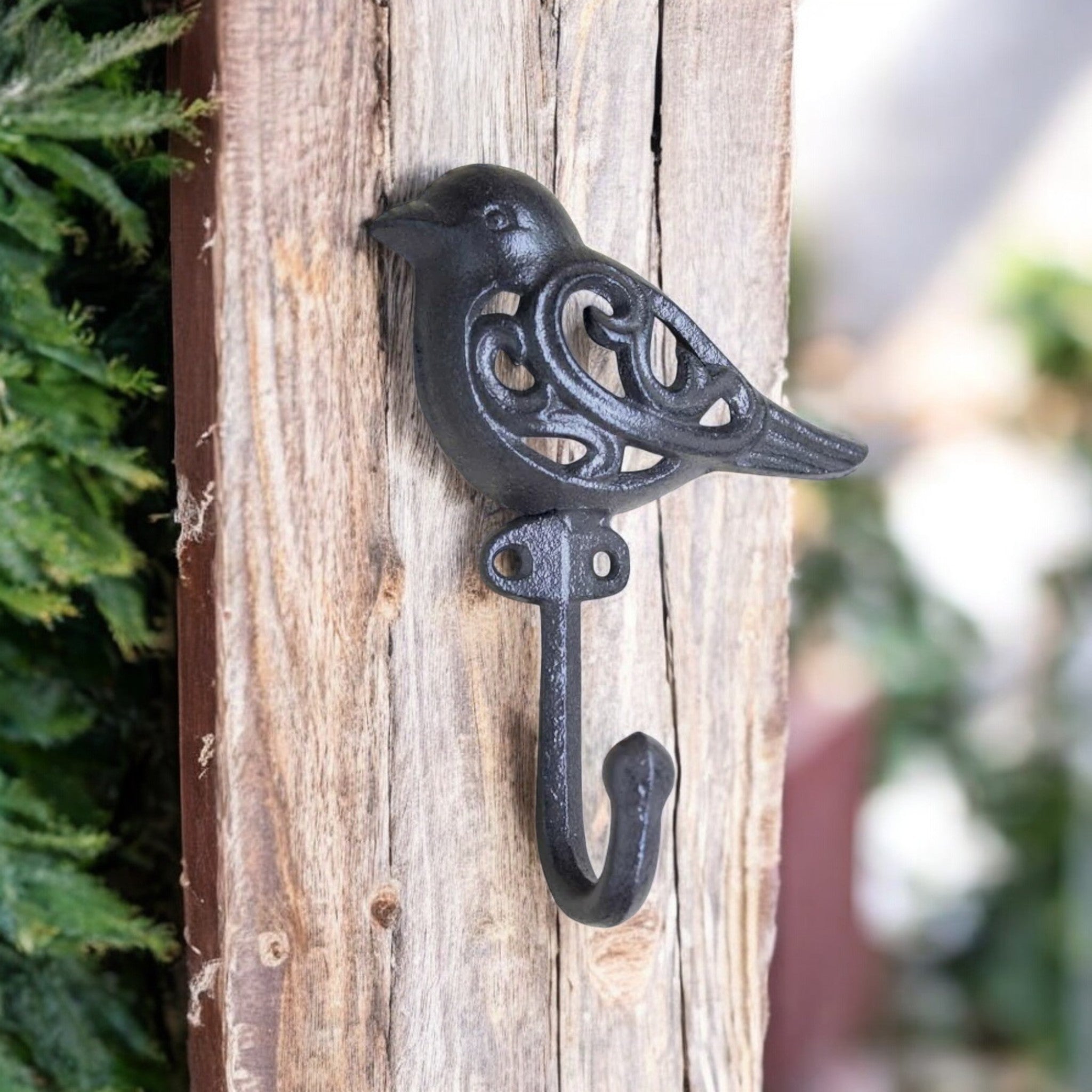 Cast Iron 7-Inch Bird Hook, Nature-Inspired Rustic Wall Accent ...
