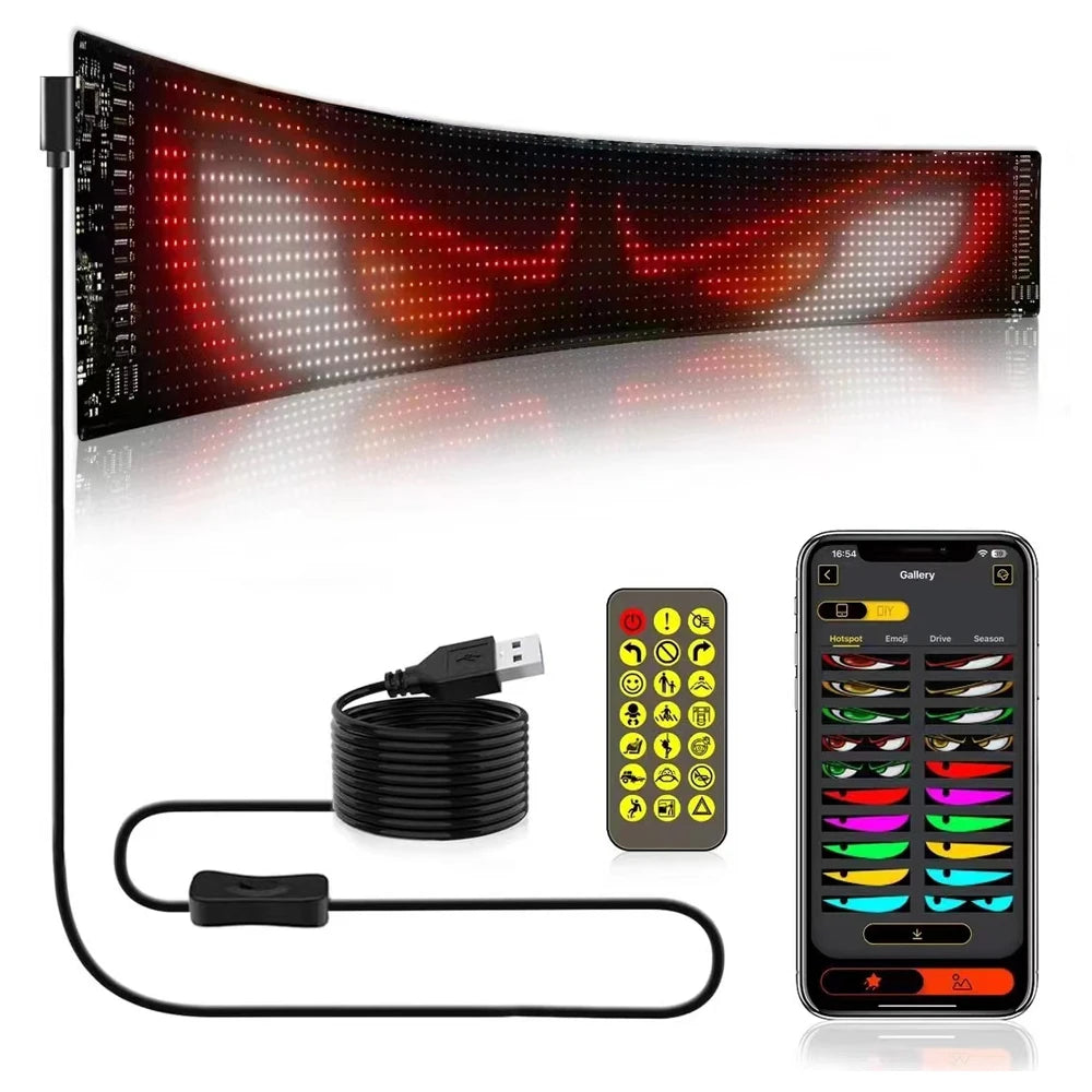 LED Matrix Pixel Panel Display Screen Flexible RGB Car Pattern Graffit ...
